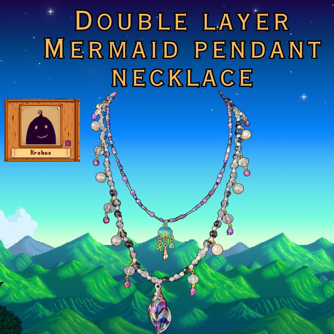 Double Layer Void Pendant Seashell Beaded Necklace Mermaid Core ...