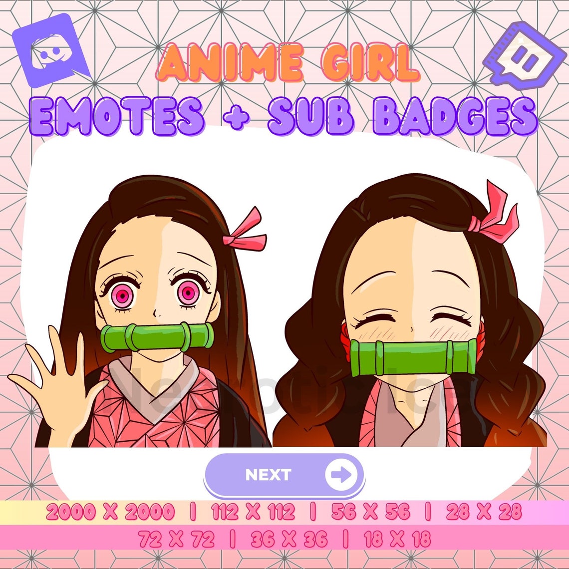 Demon Killer Demon Girl Emote Demon Twitch Emote Twitch Sub Badge ...