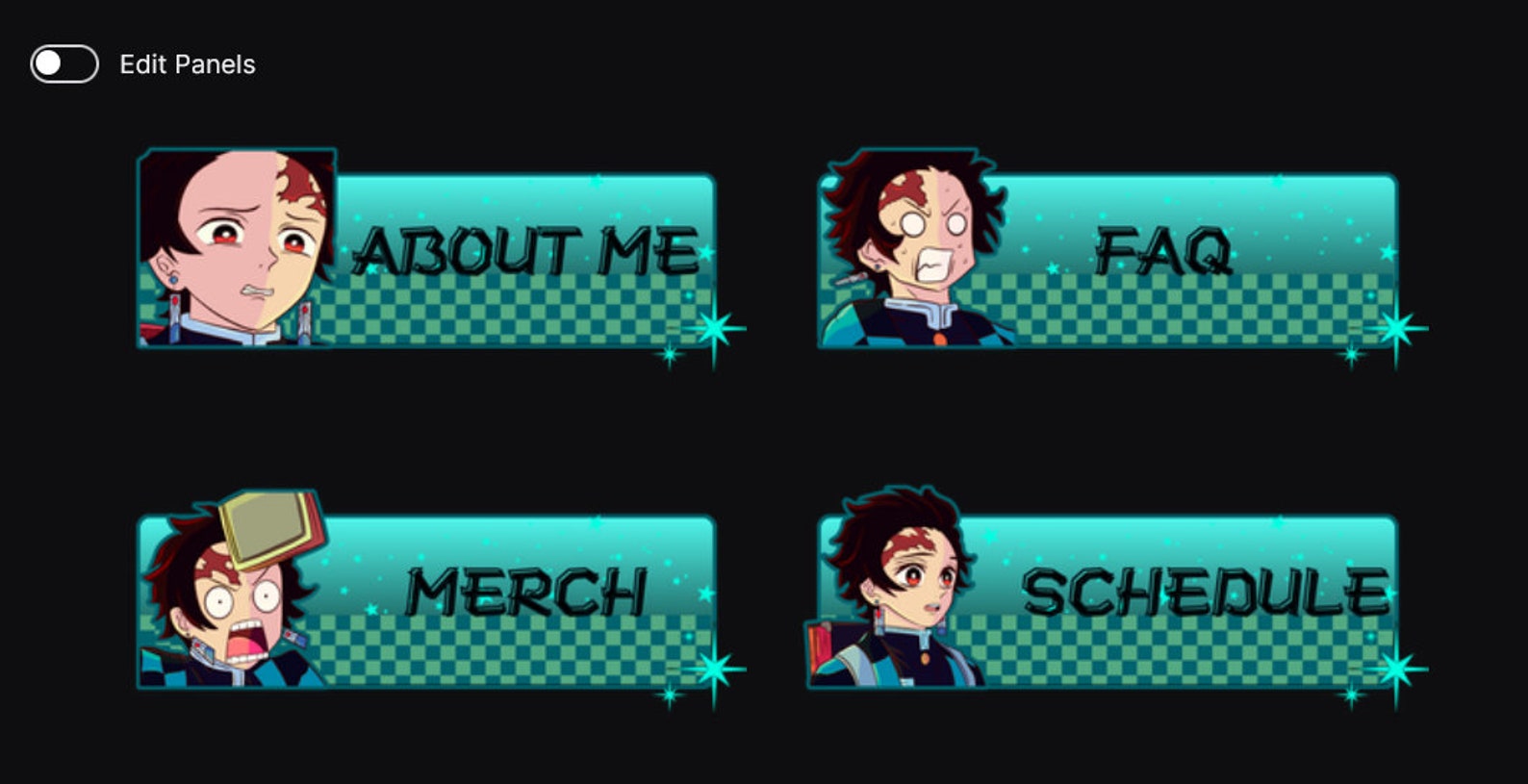 Demon Killer Demon Boy Panel Demon Twitch Panel Twitch Anime - Etsy