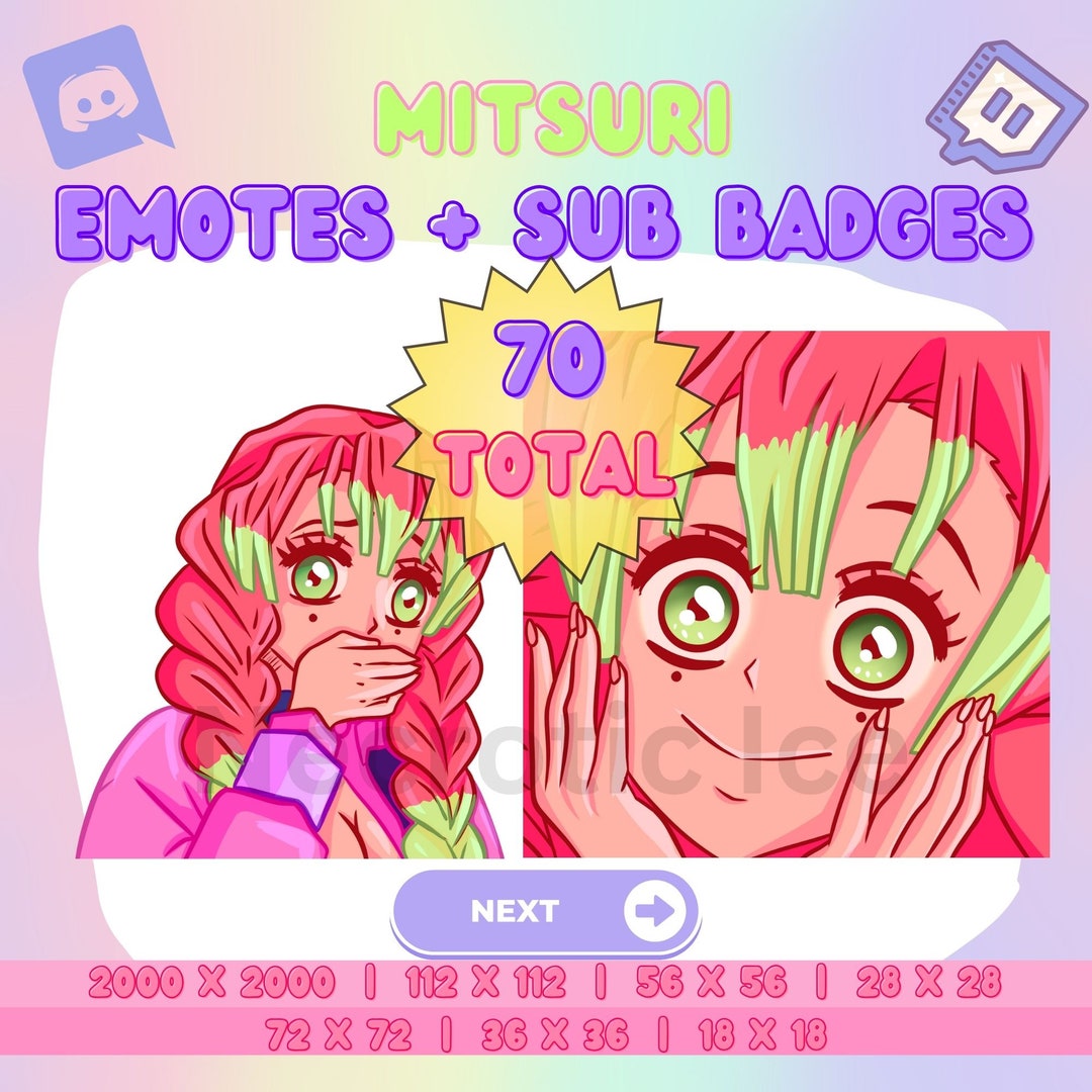 Mitsuri Demon Slayer Emote / Sub Badge 10 Pc Girly Twitch - Etsy Australia