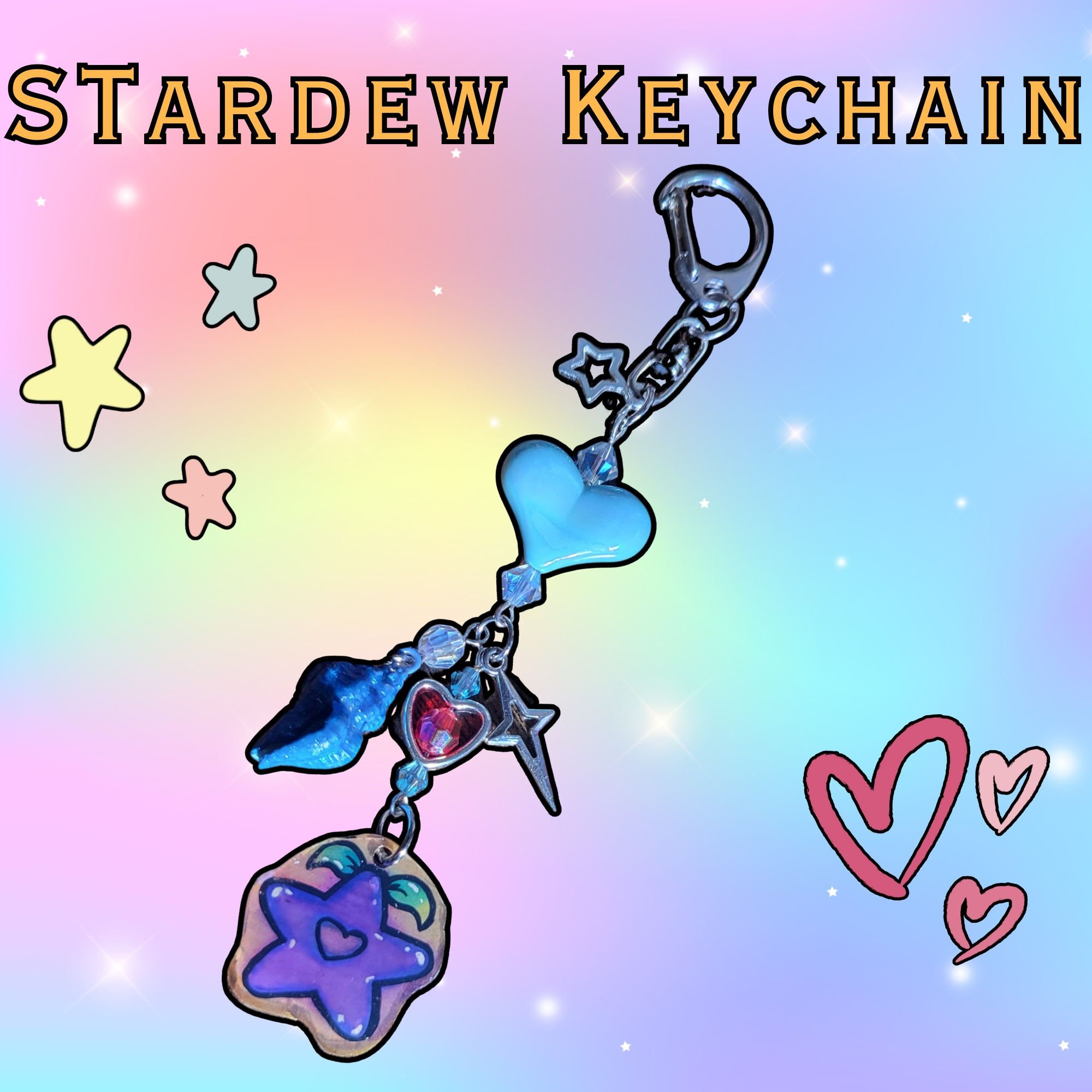 Stardrop Fruit Stardew Key Chain Mermaid Pendant Seashell Mermaid Core ...