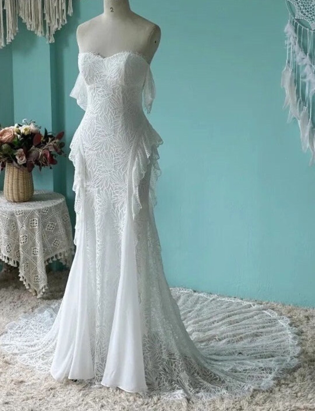 More Dresses romantiqueboho.com Stretch Lace Bohemia Wedding Dress Sexy ...