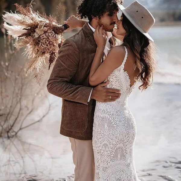 Bohemian Western Wedding Dress - Etsy