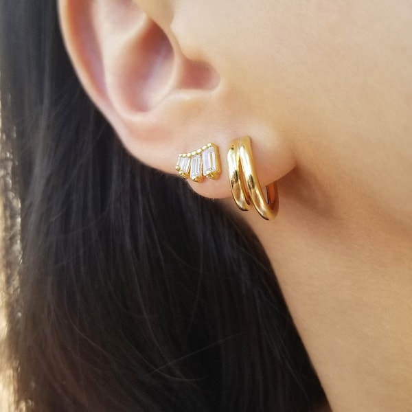 Double Hoop Earrings - Etsy