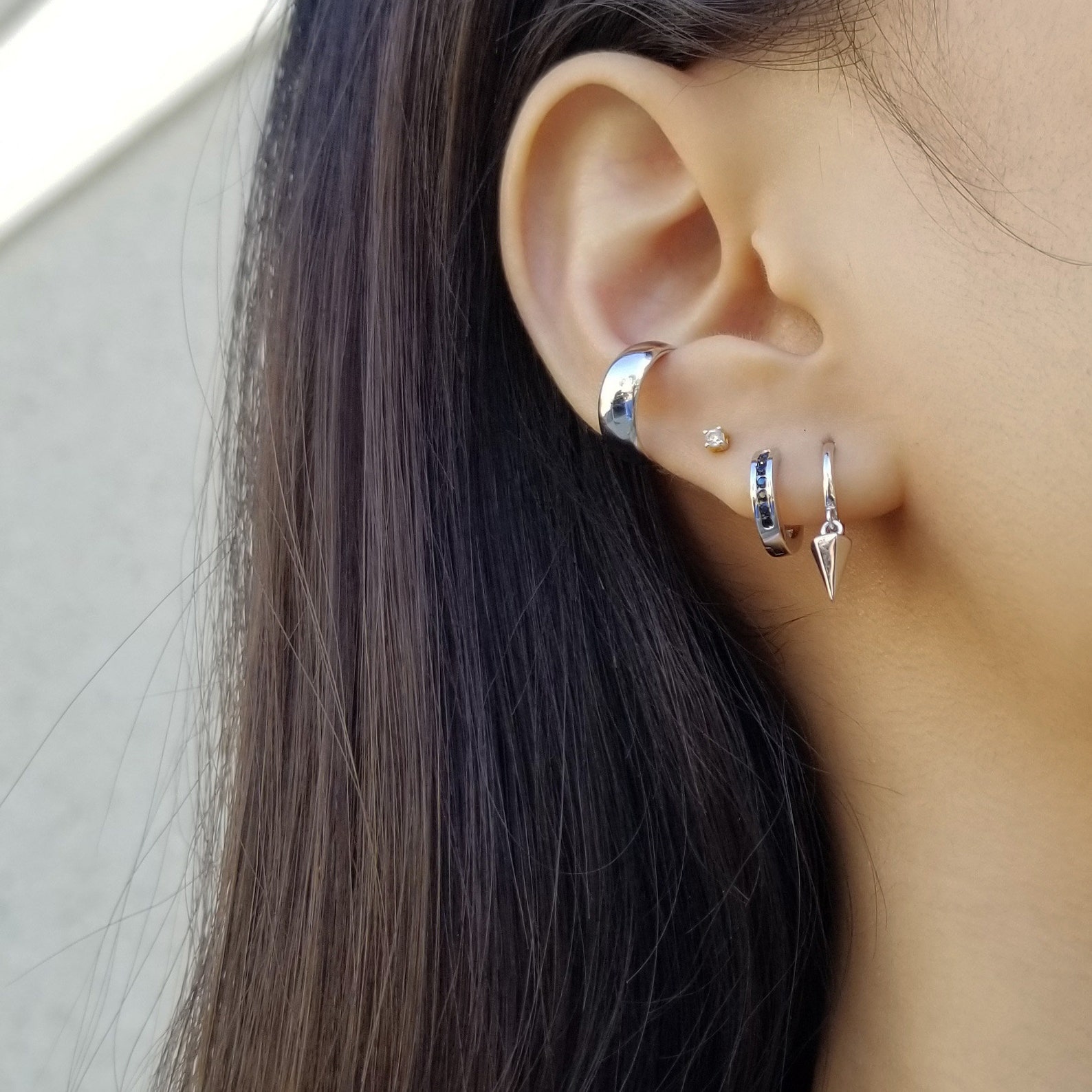 Spike Earrings Spike Huggie Earrings Spike Hoop Earrings | Etsy