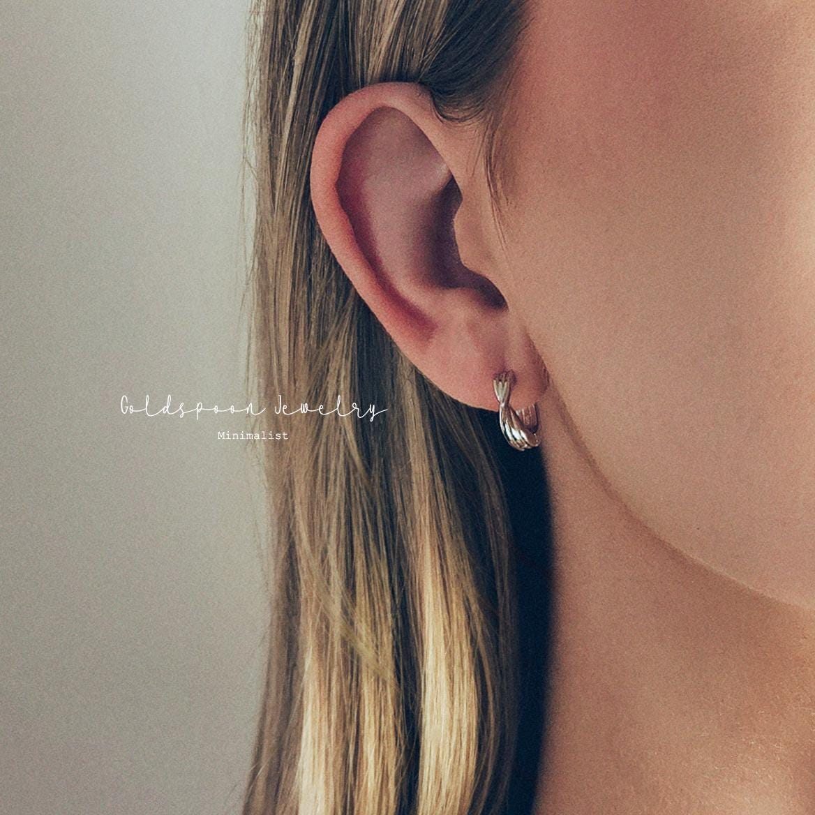 Braided Hoop Earrings - Twisted Hoop Earrings - Edgy Earrings ...