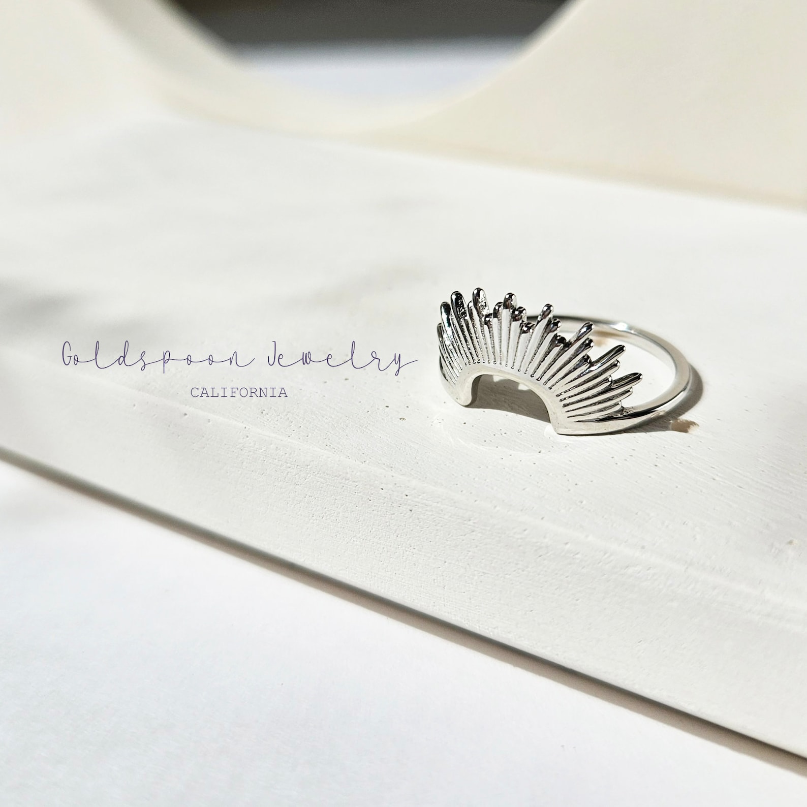Sun Ring Rising Sun Ring Gold Dainty Ring Spike Ring Statement Ring ...
