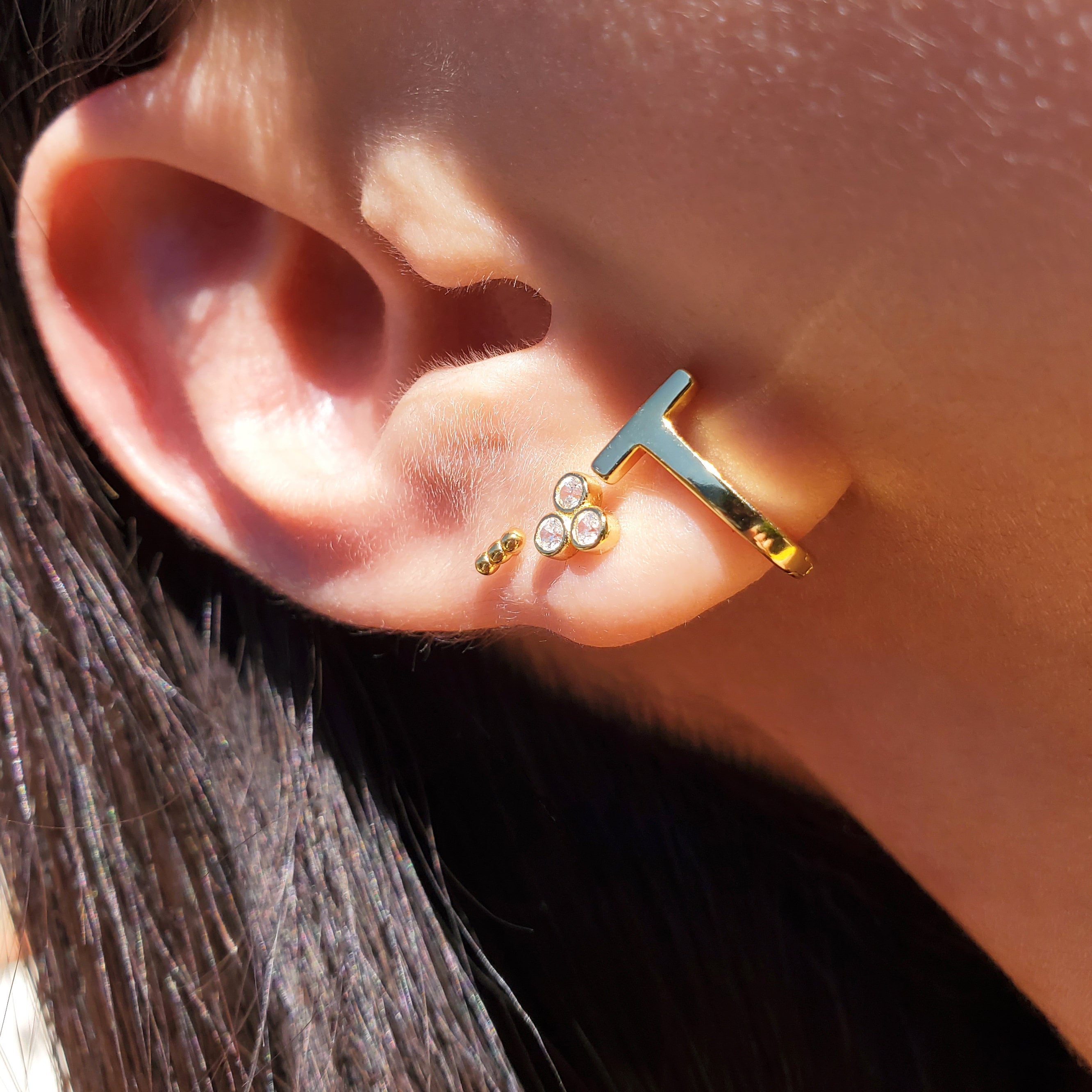 Hoop Earrings Gold Hoop Earrings T Bar Hoop Earrings Dainty | Etsy