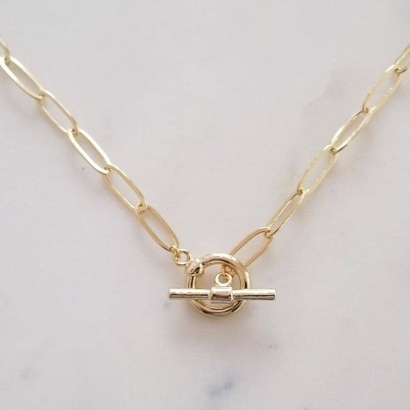 Gold Chain Necklace Chain Choker Toggle Necklace Toggle - Etsy