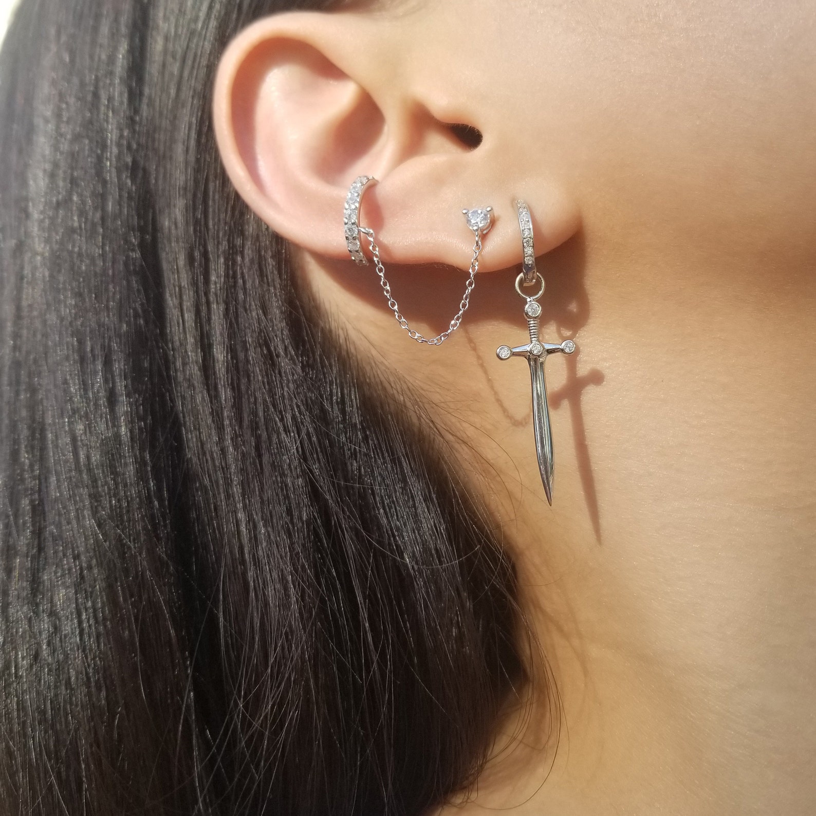 Dagger Earrings Sword Earrings Dagger Drop Earrings Sword - Etsy