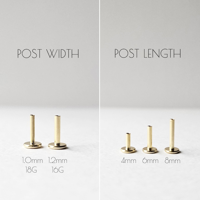 18G/16G Internally Threaded Labret - Star Earrings - Cartilage Stud ...