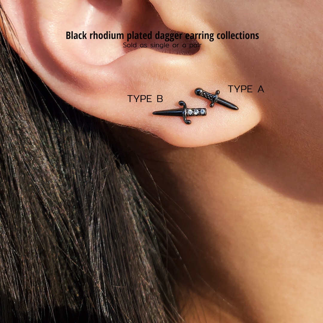 Sword Earrings, Dagger Earrings, Dagger Stud Earrings, Sword Studs, Tiny Stud Earrings, Tiny ...
