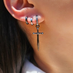Dagger Earrings - Sword Earrings - Dagger Drop Earrings - Sword Dangle ...