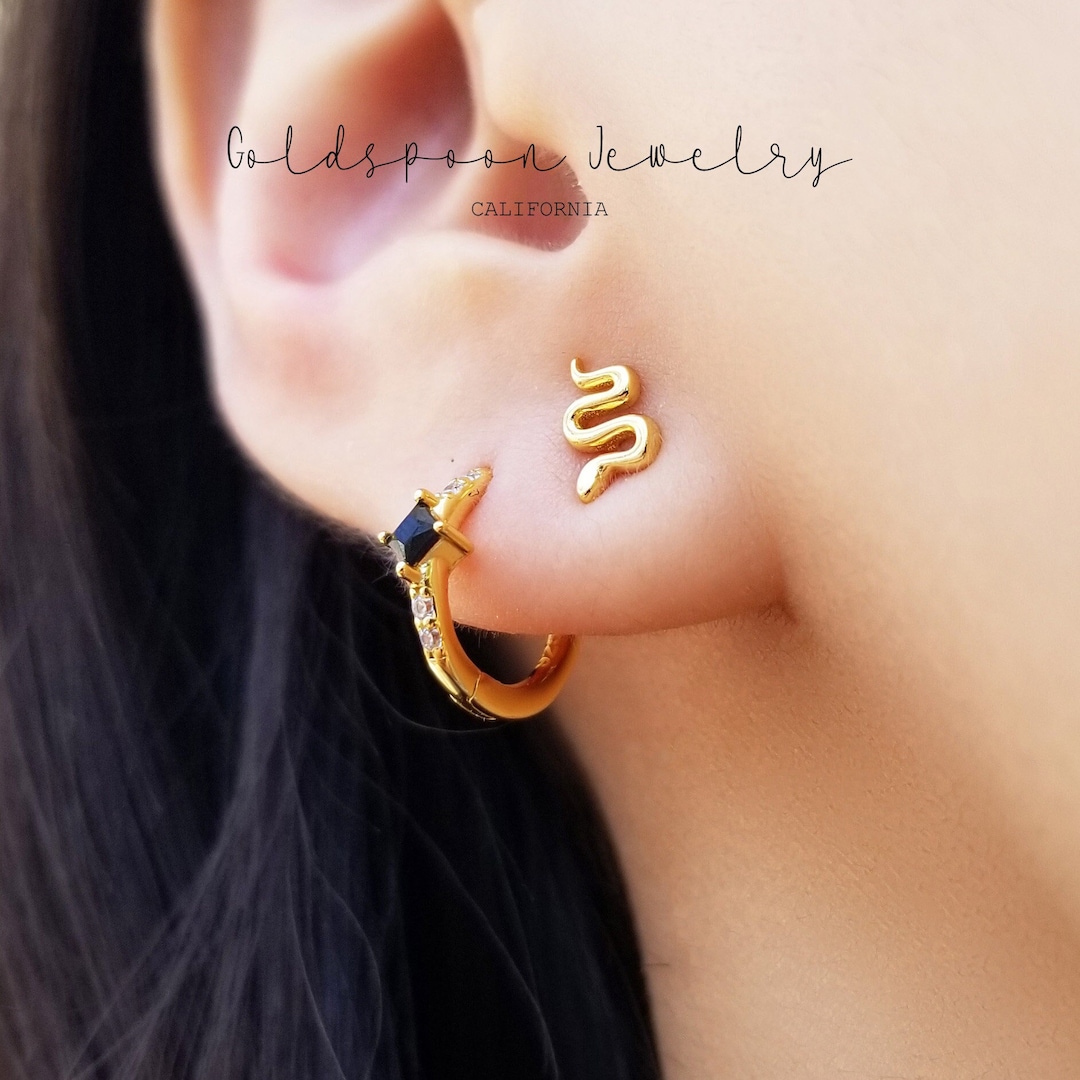 Snake Earring - Serpent Earrings - Snake Stud Earrings - Tiny Studs ...