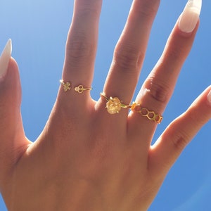Bee Ring, Dainty Ring, Trendy Ring, Open Ring, Thin Ring, Statement ...