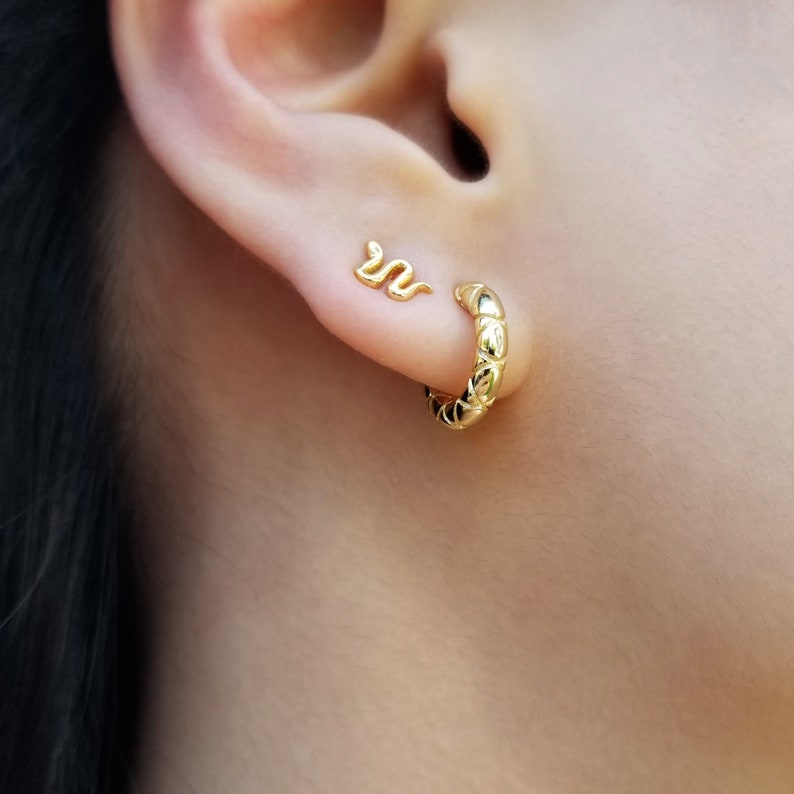 Snake Earring Serpent Earrings Snake Stud Earrings Tiny | Etsy