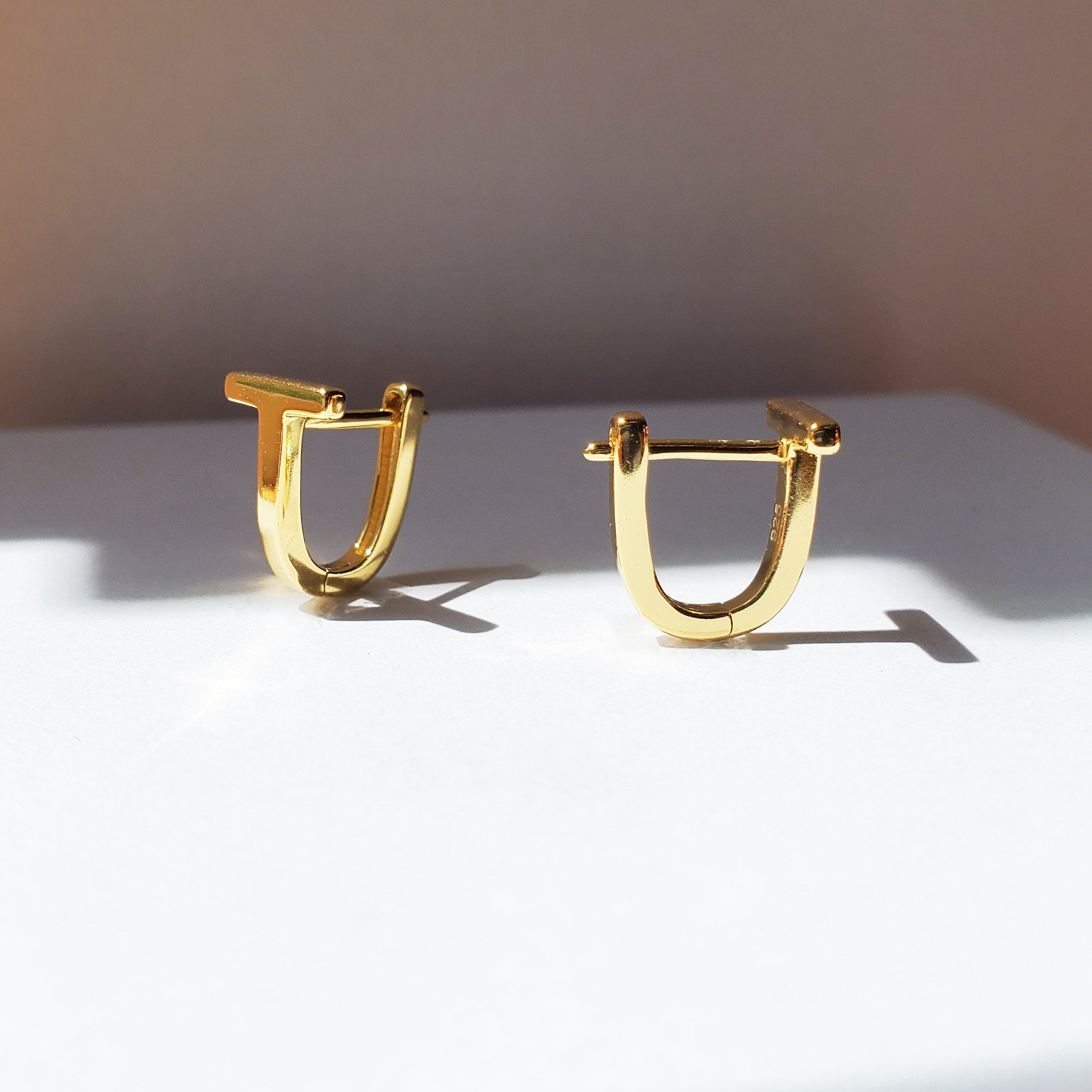 Hoop Earrings Gold Hoop Earrings T Bar Hoop Earrings Dainty | Etsy