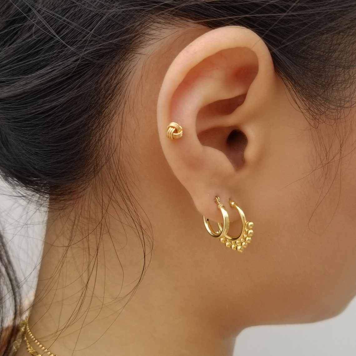 Open Hoop Earrings Gold Hoop Earrings Bohemian Earrings | Etsy