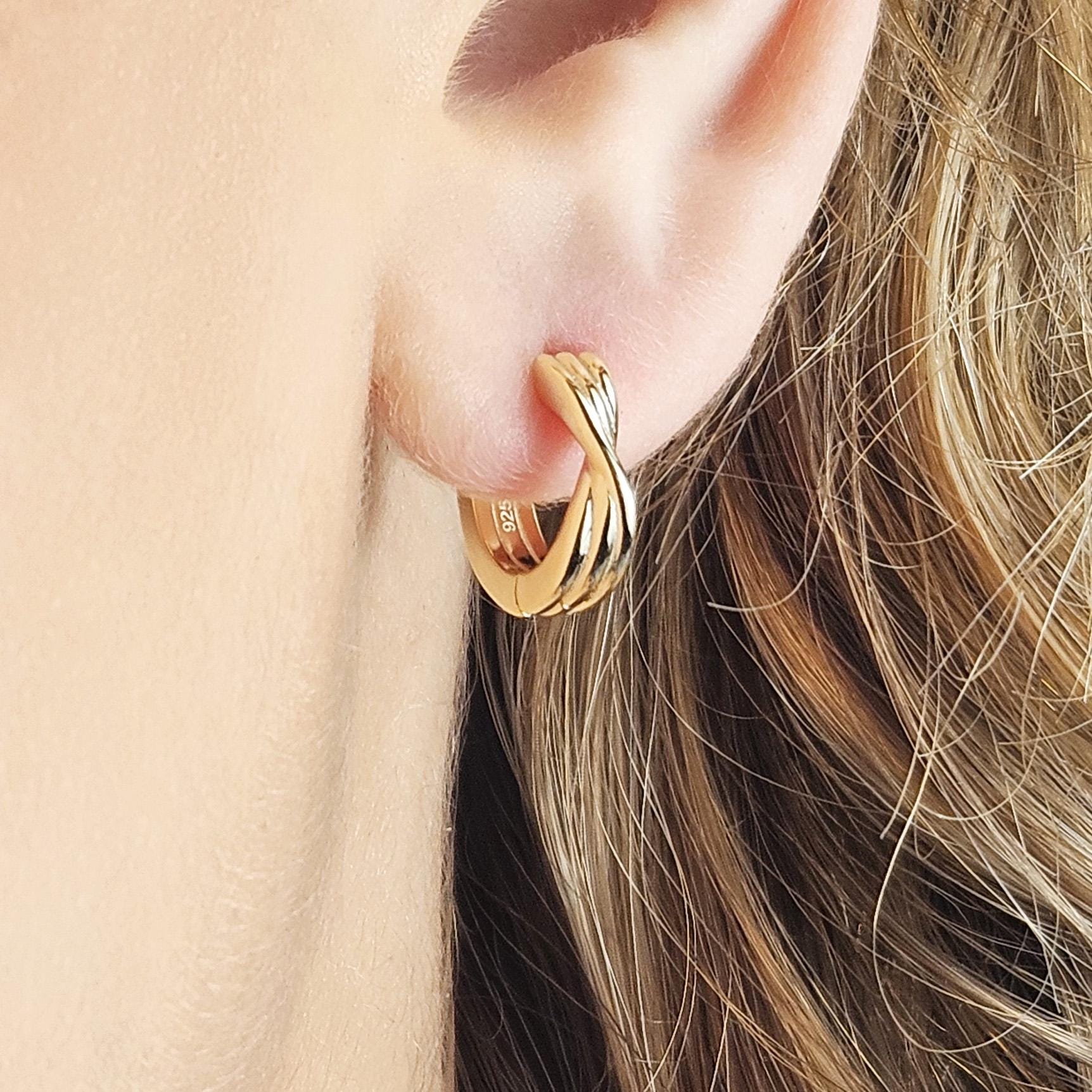 Braided Hoop Earrings - Twisted Hoop Earrings - Edgy Earrings ...