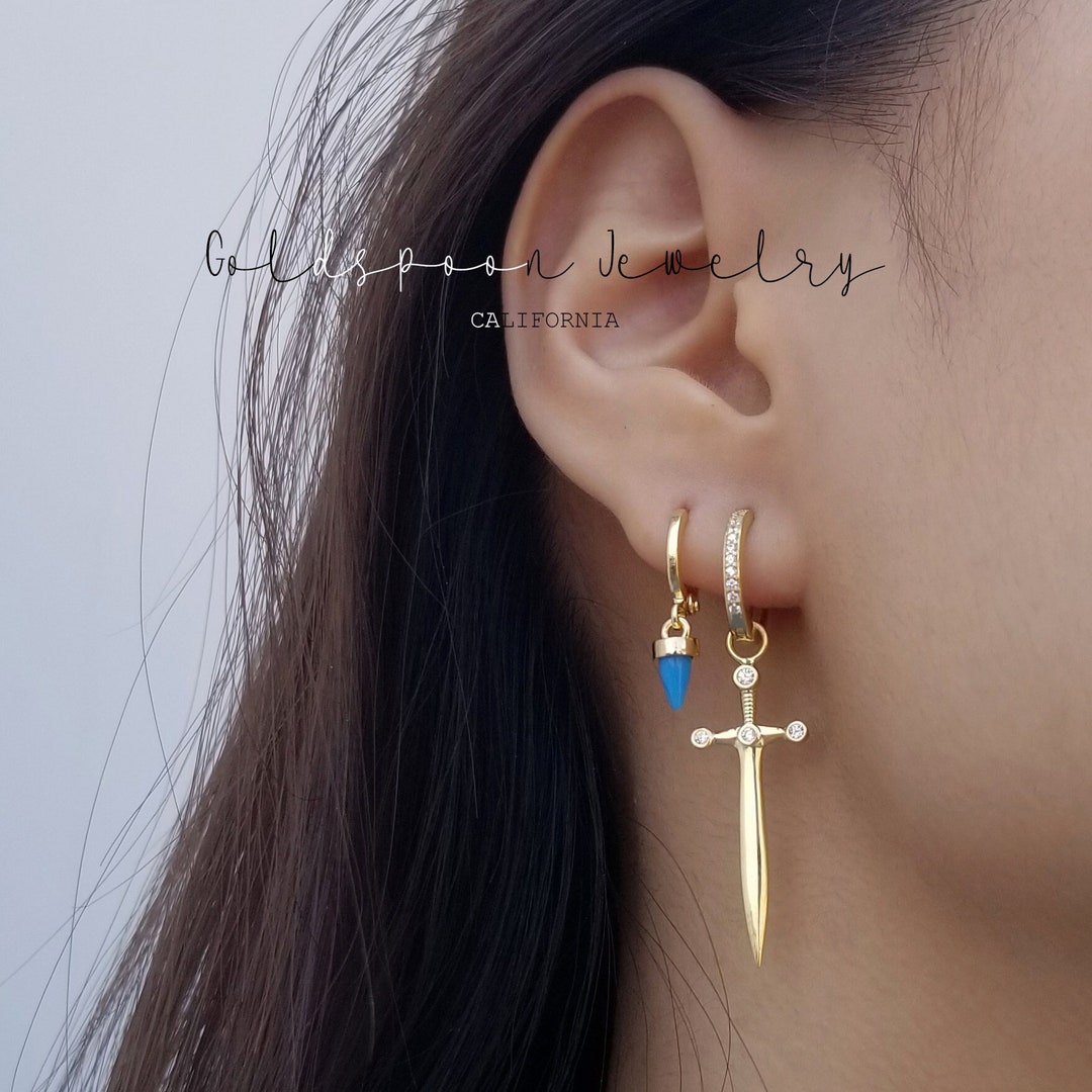 Dagger Earrings Sword Earrings Dagger Drop Earrings Sword Dangle ...