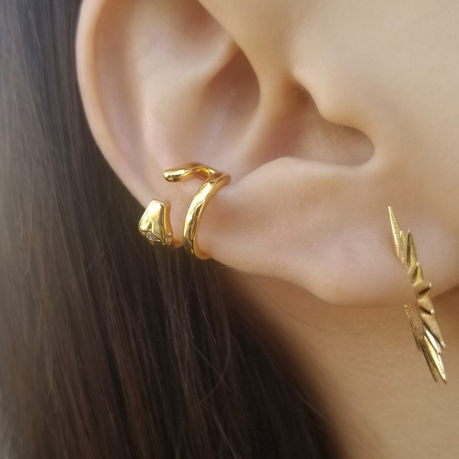 Ear Cuffs Snake Ear Cuffs Serpent Ear Cuffs Gold Ear Cuffs - Etsy
