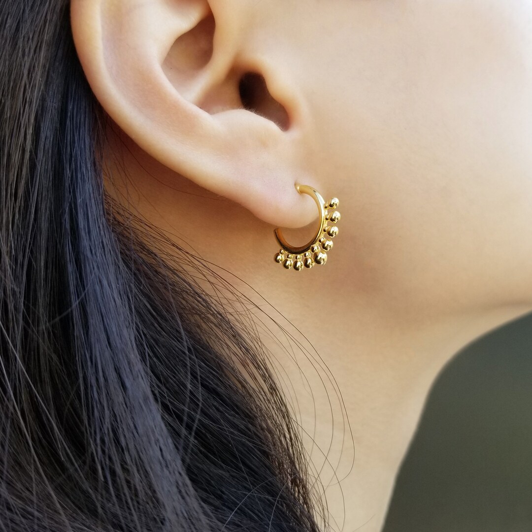 Open Hoop Earrings, Gold Hoop Earrings, Bohemian Earrings, Dainty Hoop ...