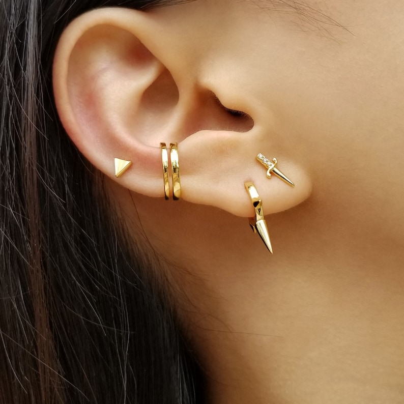 Double Band Ear Cuff Dainty Ear Cuff Gold Ear Cuffs Simple | Etsy