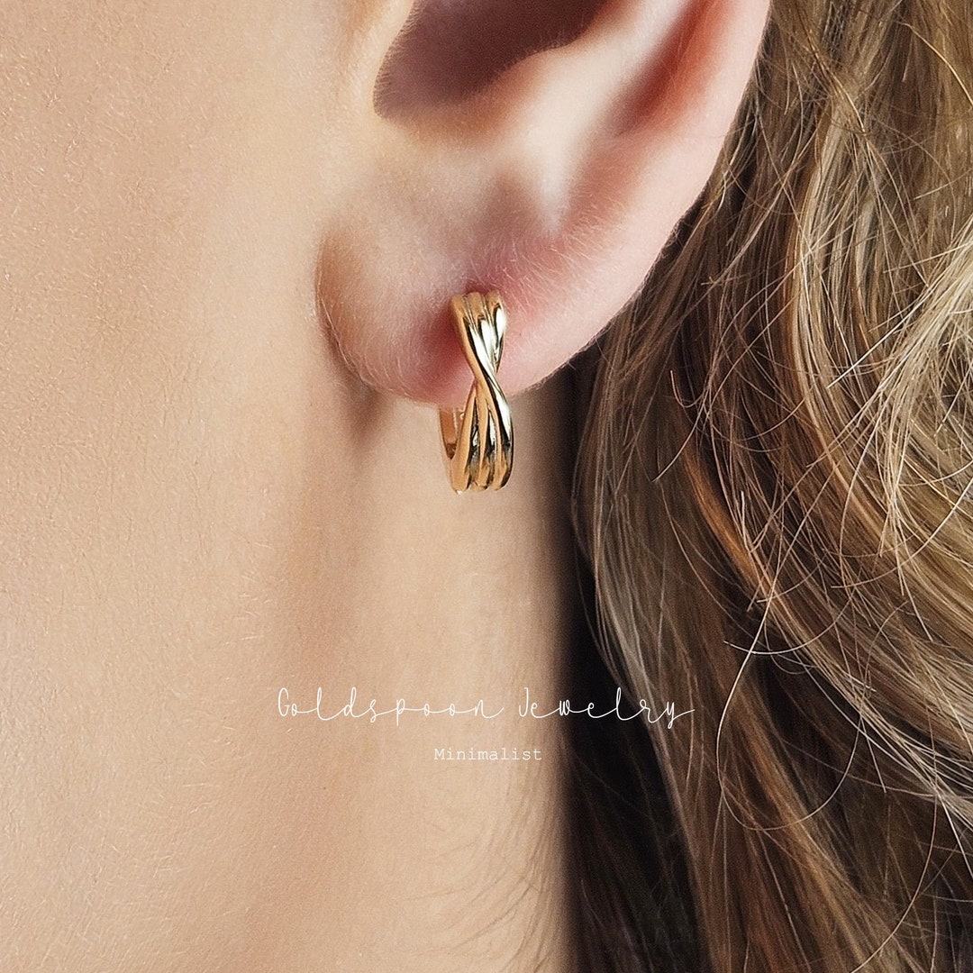 Braided Hoop Earrings - Twisted Hoop Earrings - Edgy Earrings ...