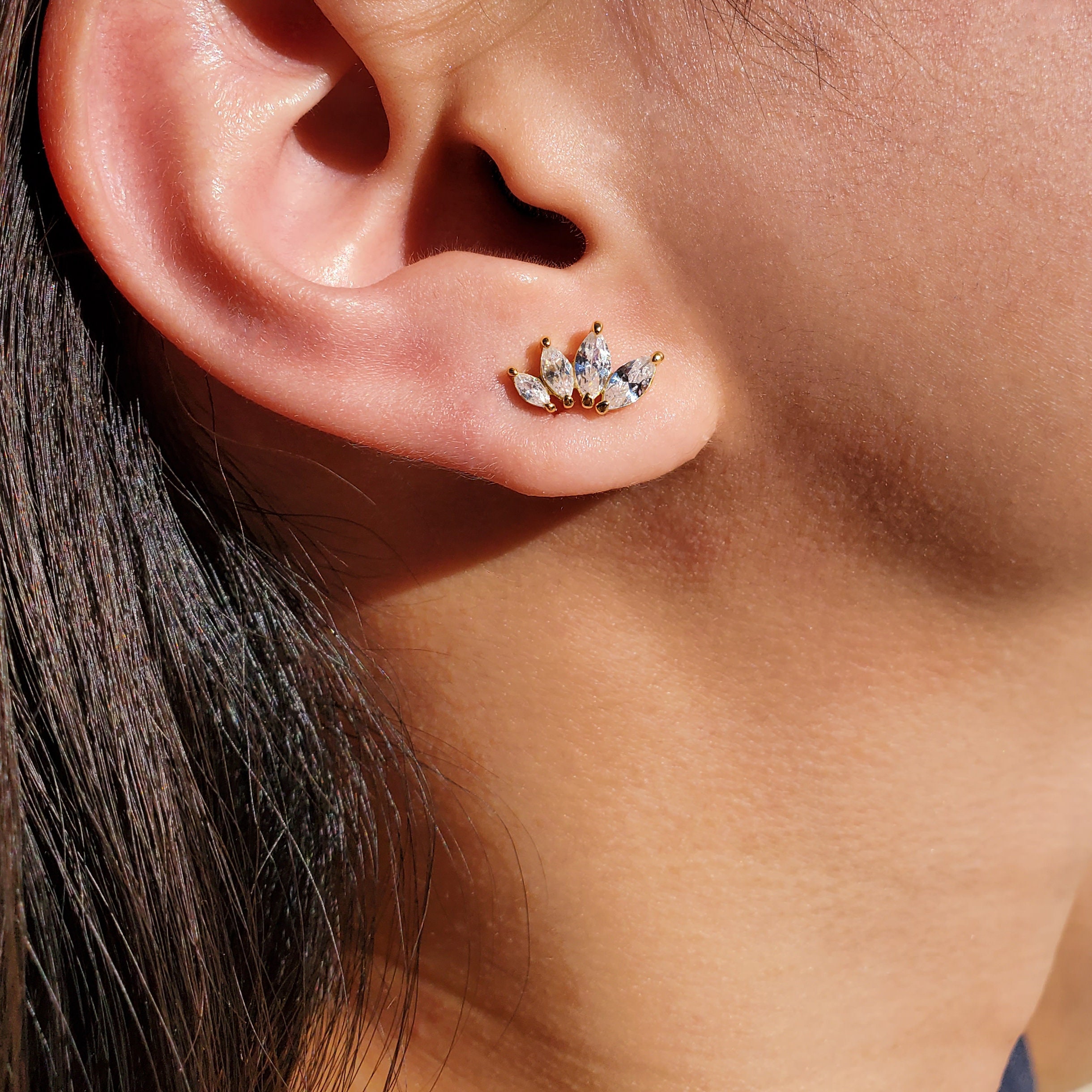 Ear Climber Gold Ear Crawler Gold Ear Climber Tiny Ear | Etsy