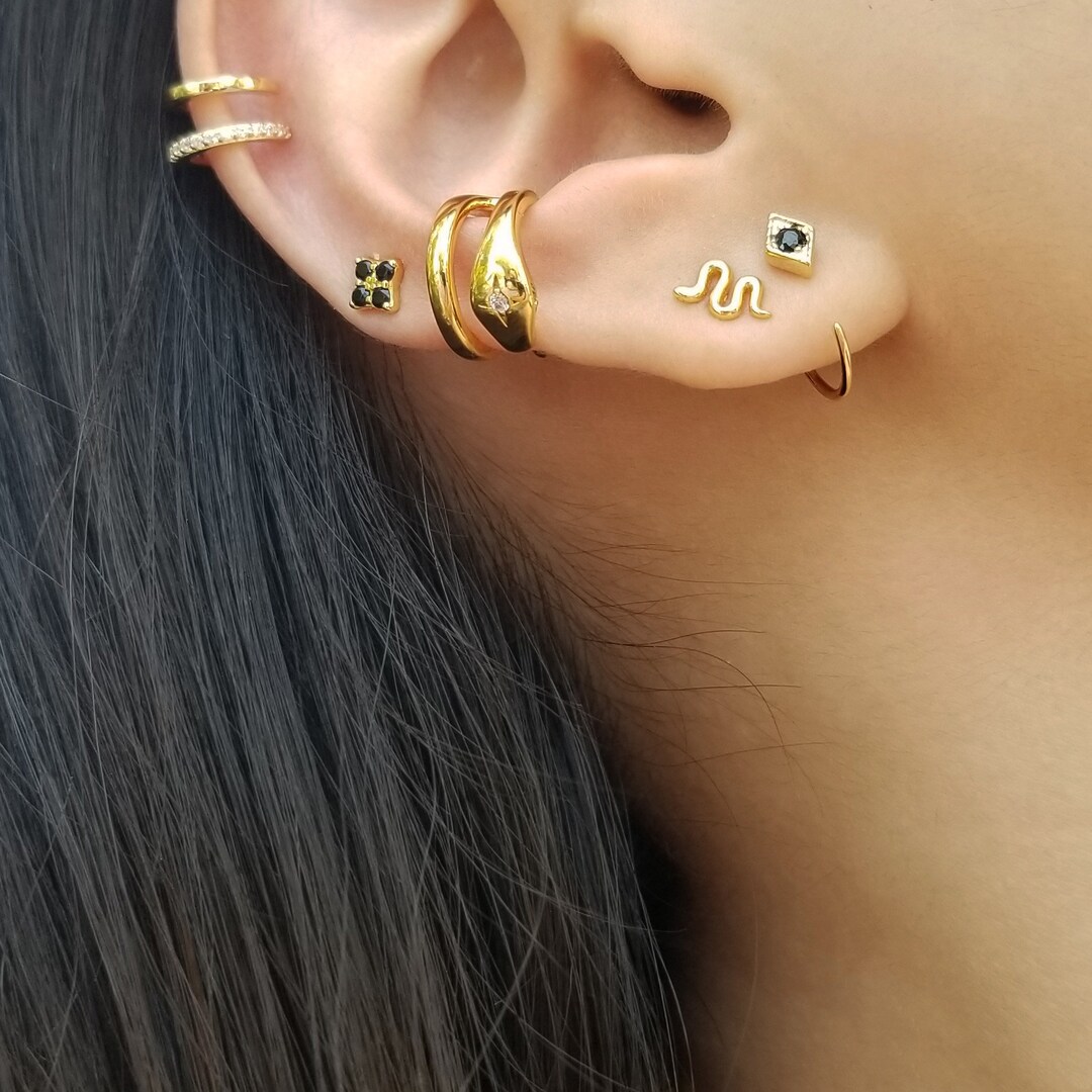 Ear Cuffs, Snake Ear Cuffs, Serpent Ear Cuffs, Gold Ear Cuffs, Snake ...
