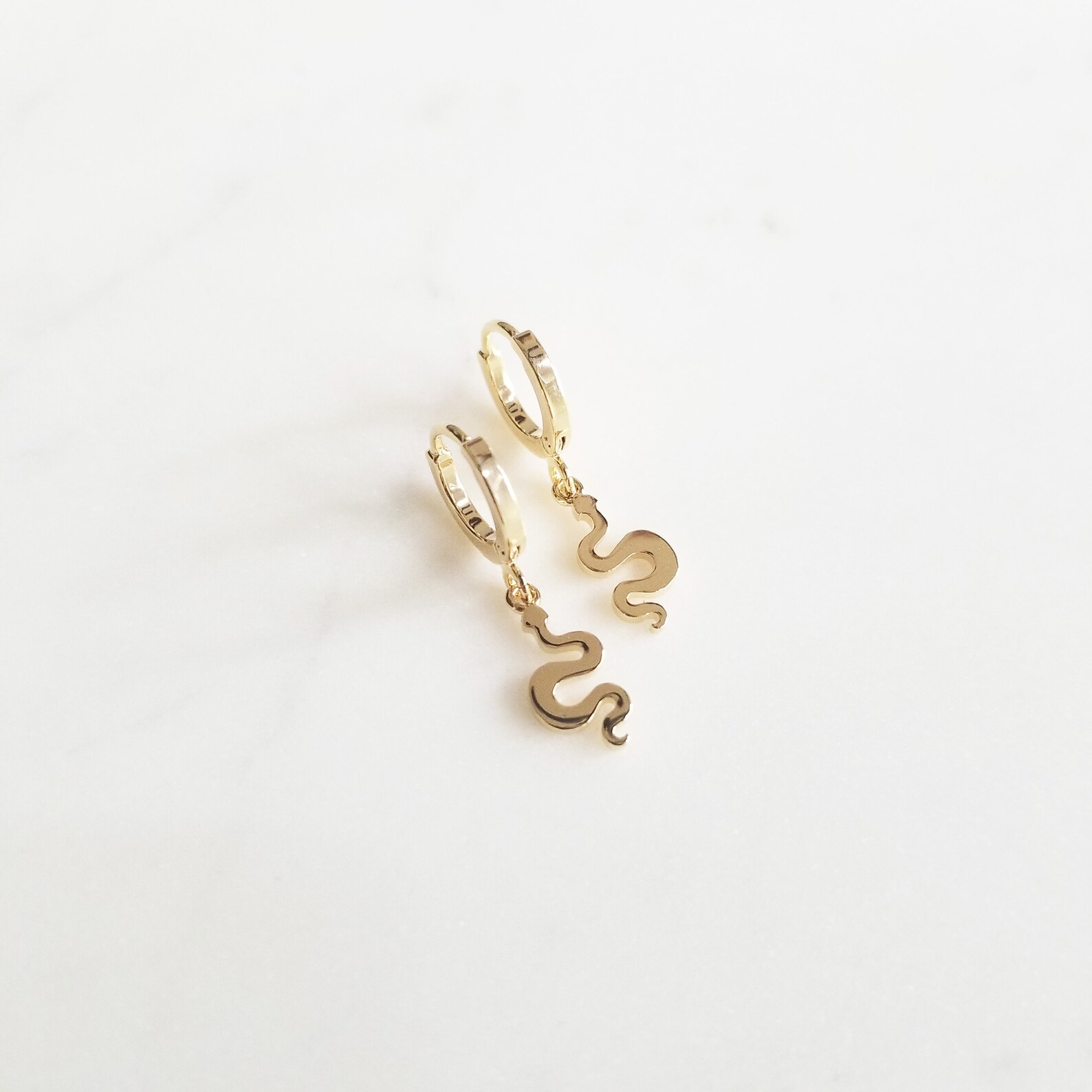 Snake Earrings Gold Dangle Earrings Dainty Silver Drop | Etsy