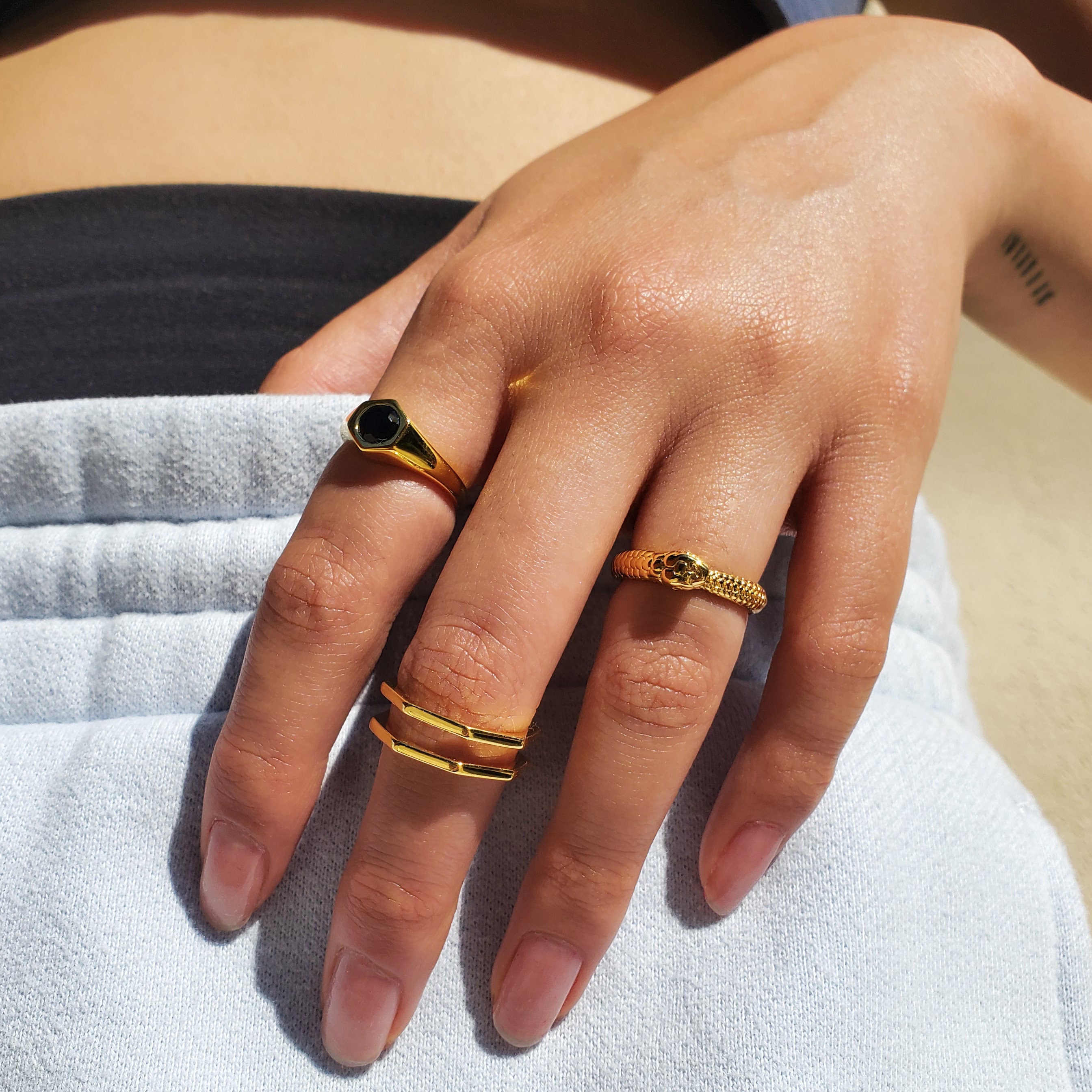 Octagon Ring Geometric Ring Double Band Ring Statement | Etsy