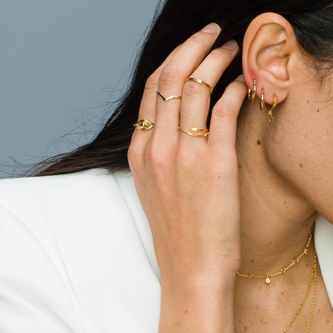 V Gold Ring Chevron Ring Stacking Gold Ring Stackable | Etsy