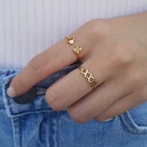 Bee Ring, Dainty Ring, Trendy Ring, Open Ring, Thin Ring, Statement ...