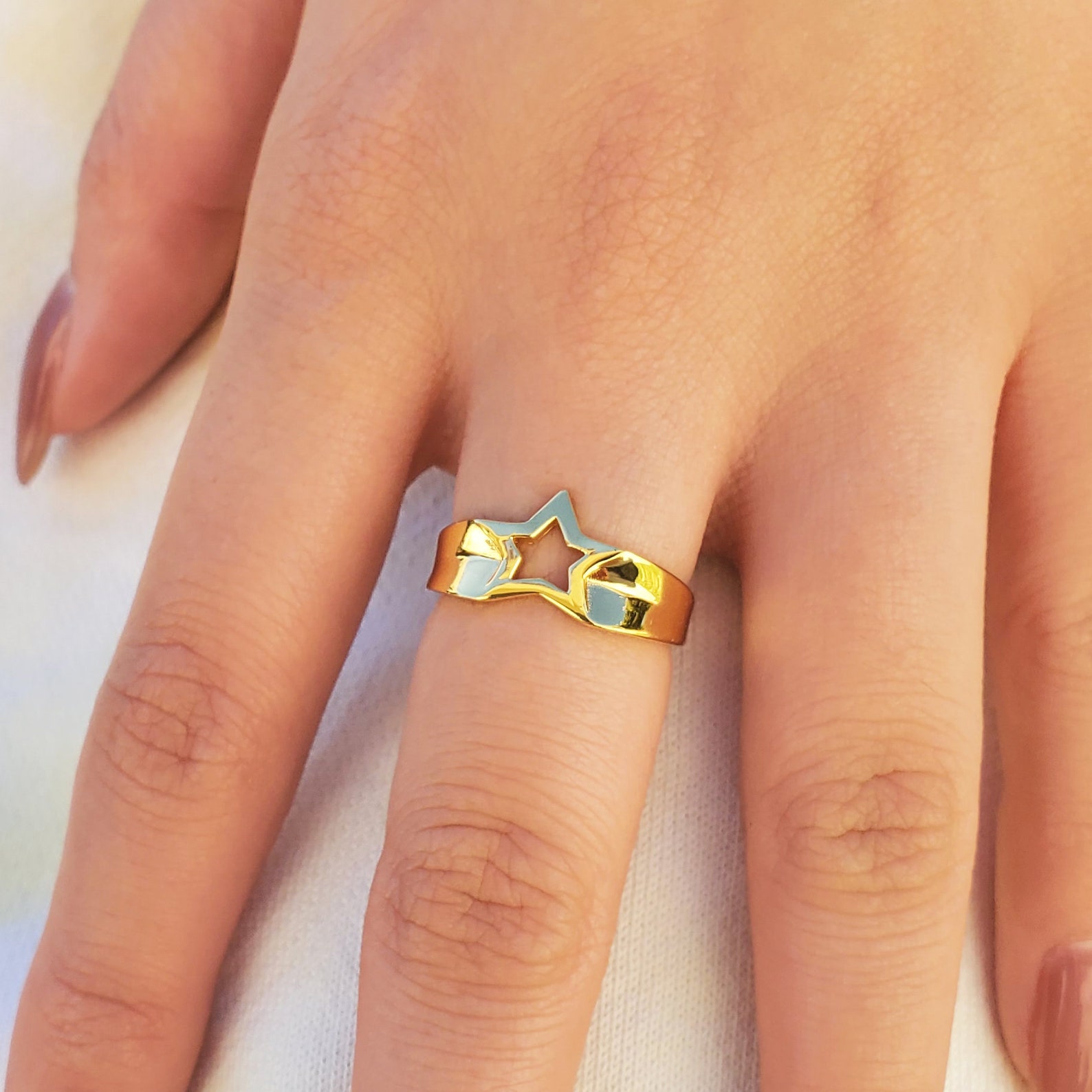 Star Ring Signet Ring Star Signet Ring Celestial Jewelry - Etsy