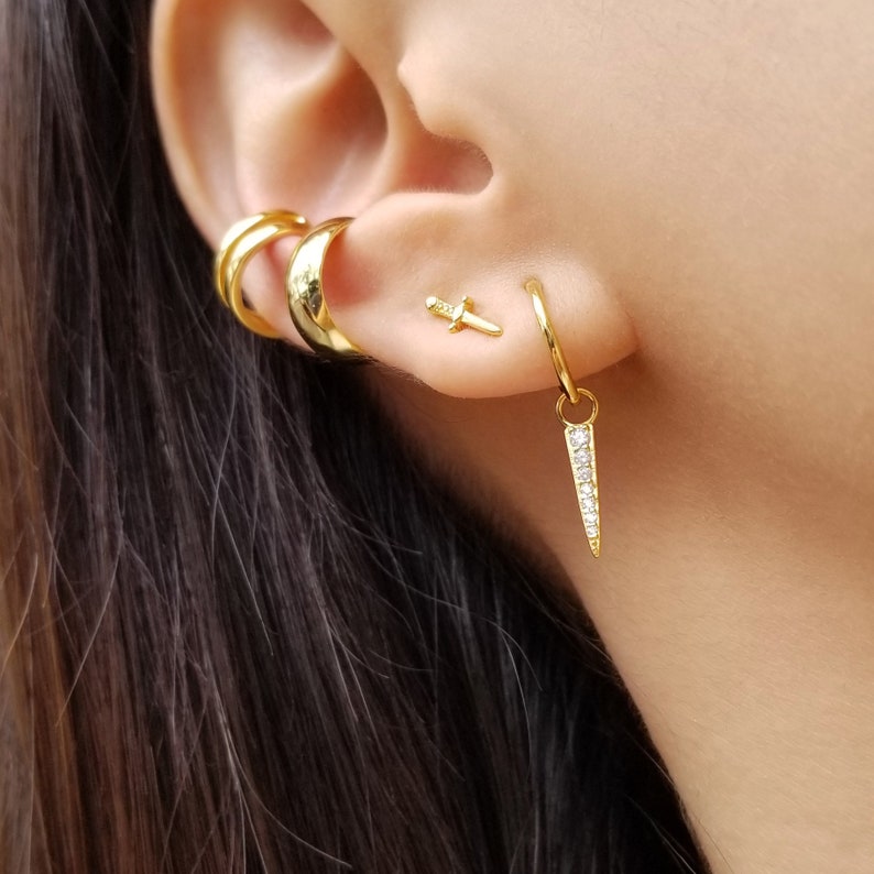 Spike Earrings Spike Hoop Earrings Minimalist Earrings - Etsy