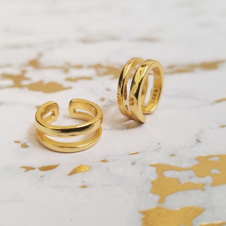 Double Band Ear Cuff Dainty Ear Cuff Gold Ear Cuffs Simple - Etsy