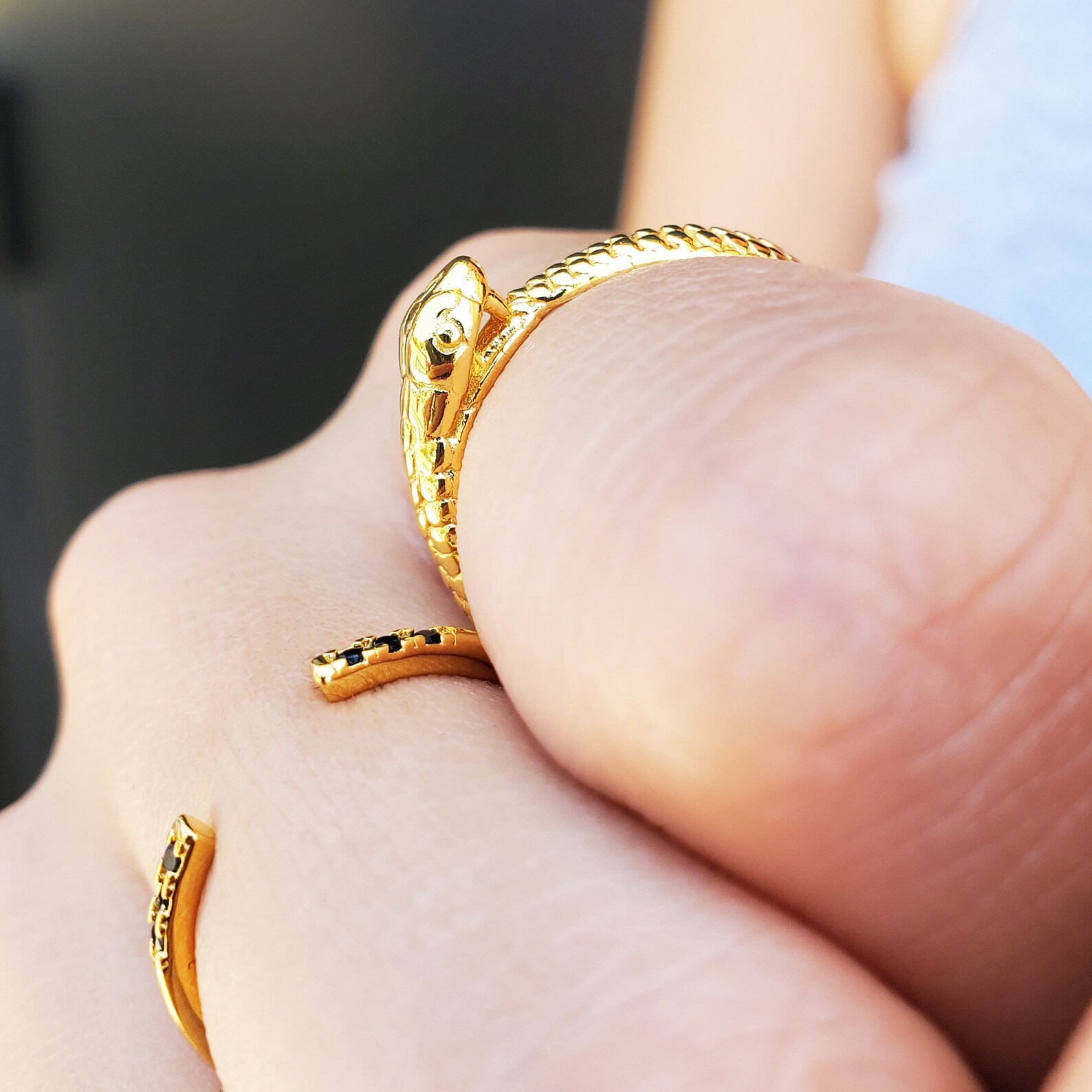 Snake Ring Serpent Ring Stacking Ring Gold Ring Statement - Etsy