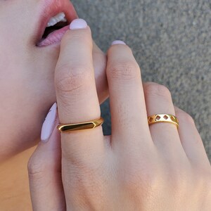 Signet Ring Bar Ring Stacking Ring Statement Ring Gold - Etsy