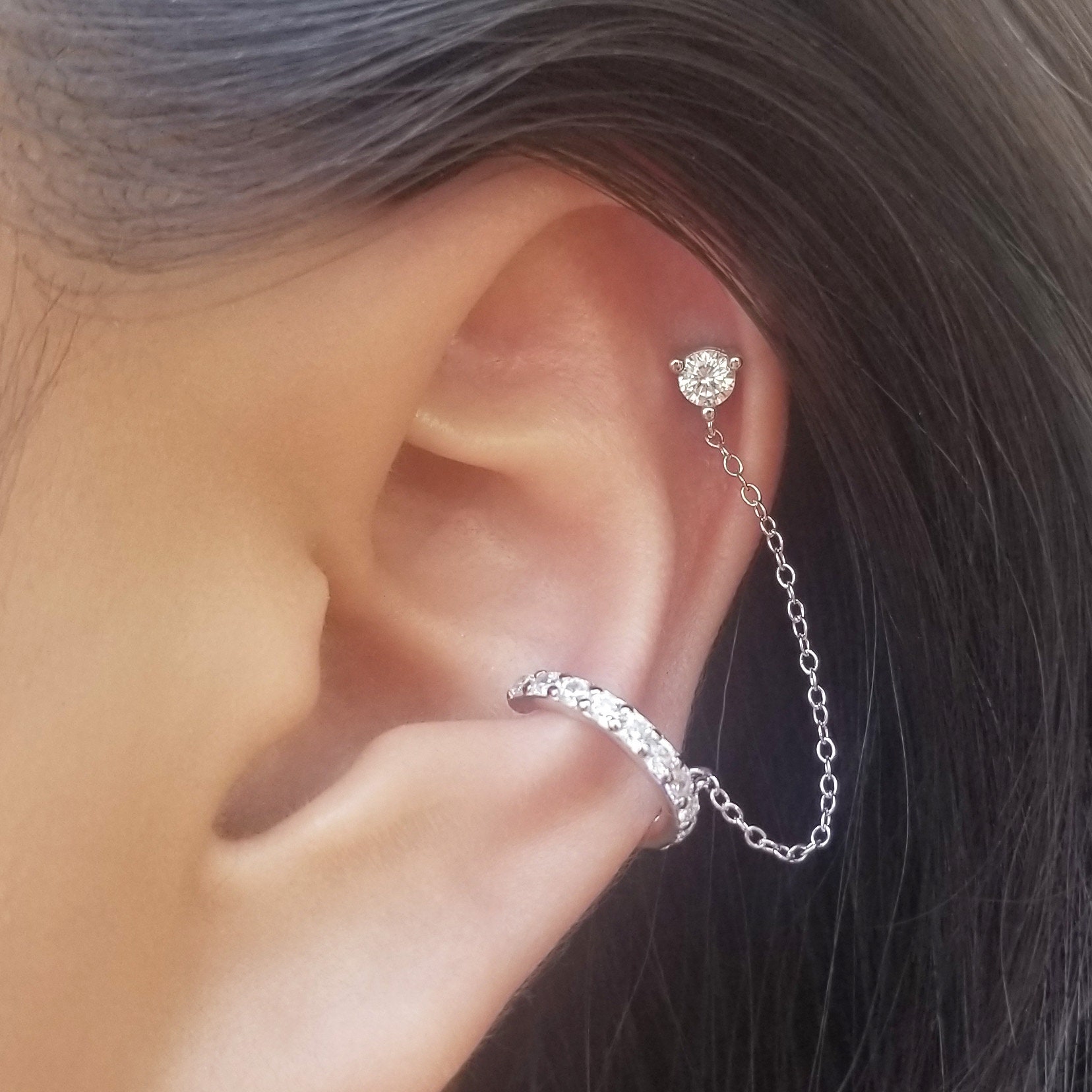 Chain Cuff Earrings, Gold Ear Cuff, Ear Cuff Earrings, Ear Cuff No ...