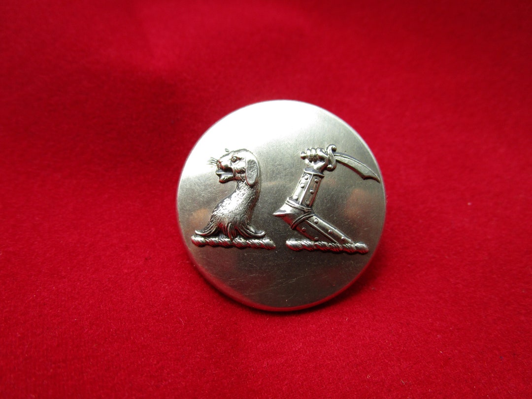 Antique Livery Button of a Tabot Dog and Armor Arm Scimitar Sword From ...