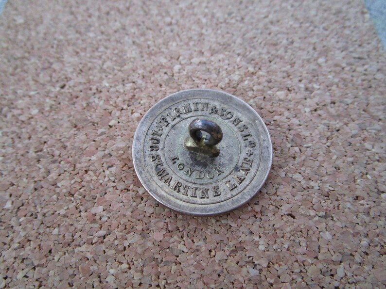 Antique British Livery Button Featuring a Falcon Bird on a Rock or ...