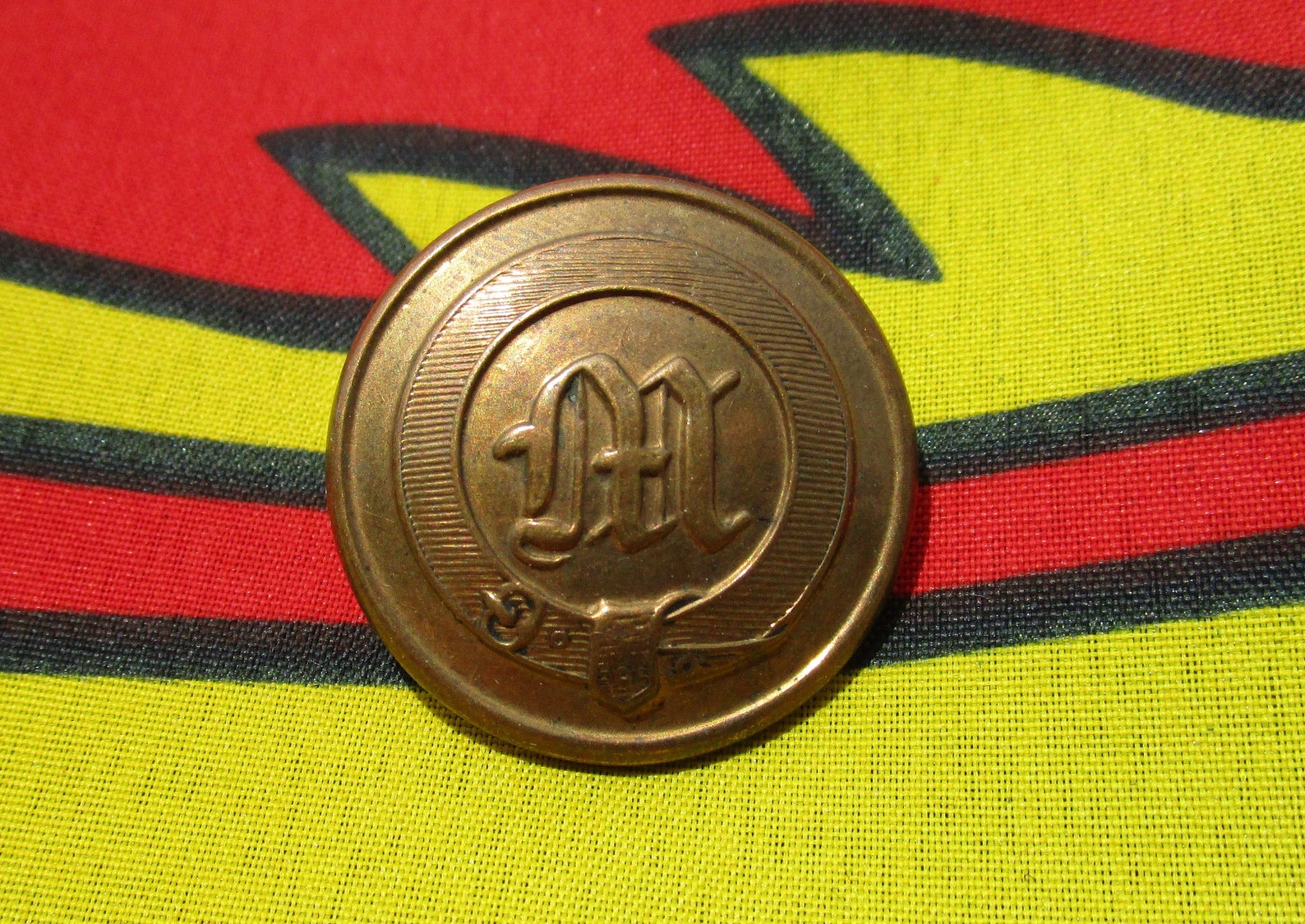 Antique Livery Button of a Belted Monogram M m - Etsy