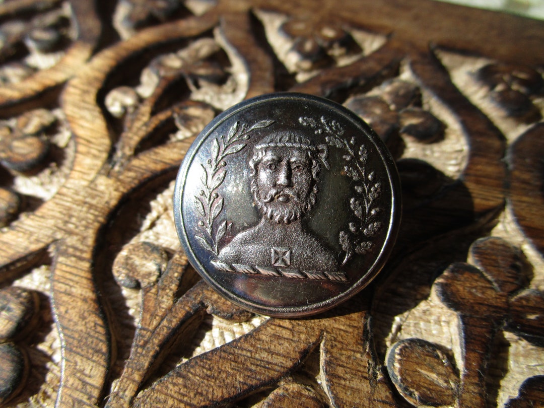 Antique English Livery Button for Hutchinson Bearded Man Beard Bust ...
