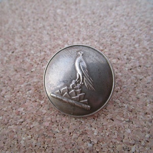 Antique British Livery Button Featuring a Falcon Bird on a Rock or ...