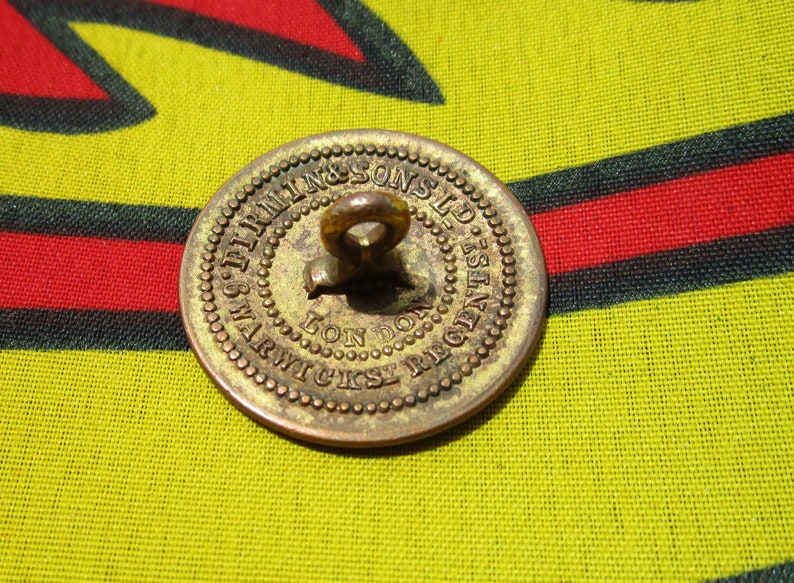 Antique Livery Button of a Heraldic Tiger Holding a Hand Out of a Crown ...