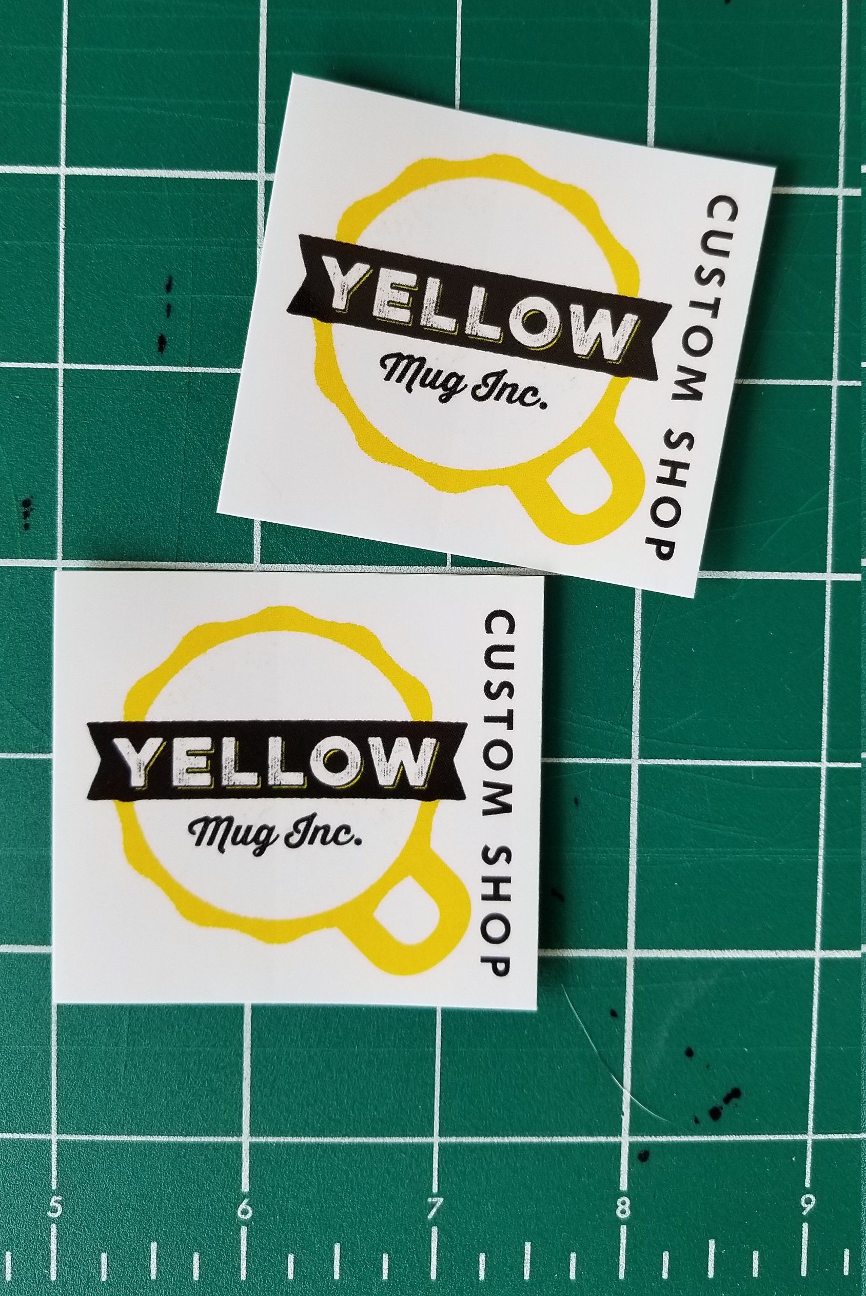 Yellow Mug Logo Stickers 2 Pack - Etsy UK