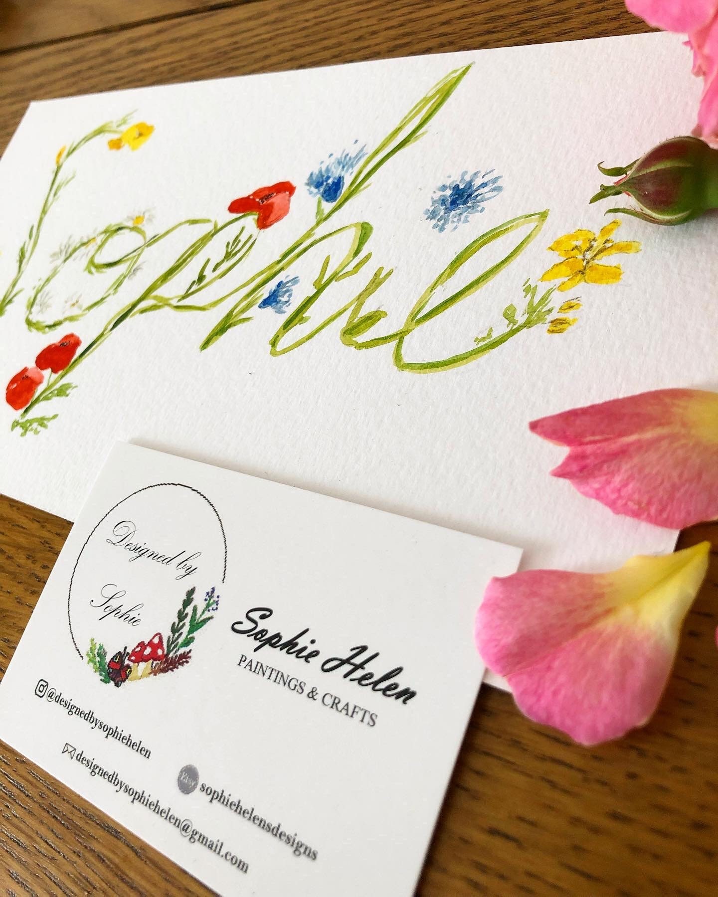 Handpainted Watercolour Name Artwork - Etsy UK