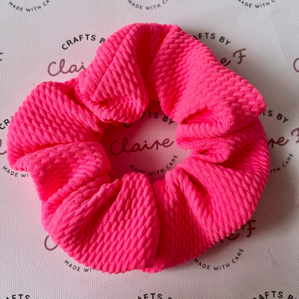 Hot Pink Hair Scrunchie - Etsy
