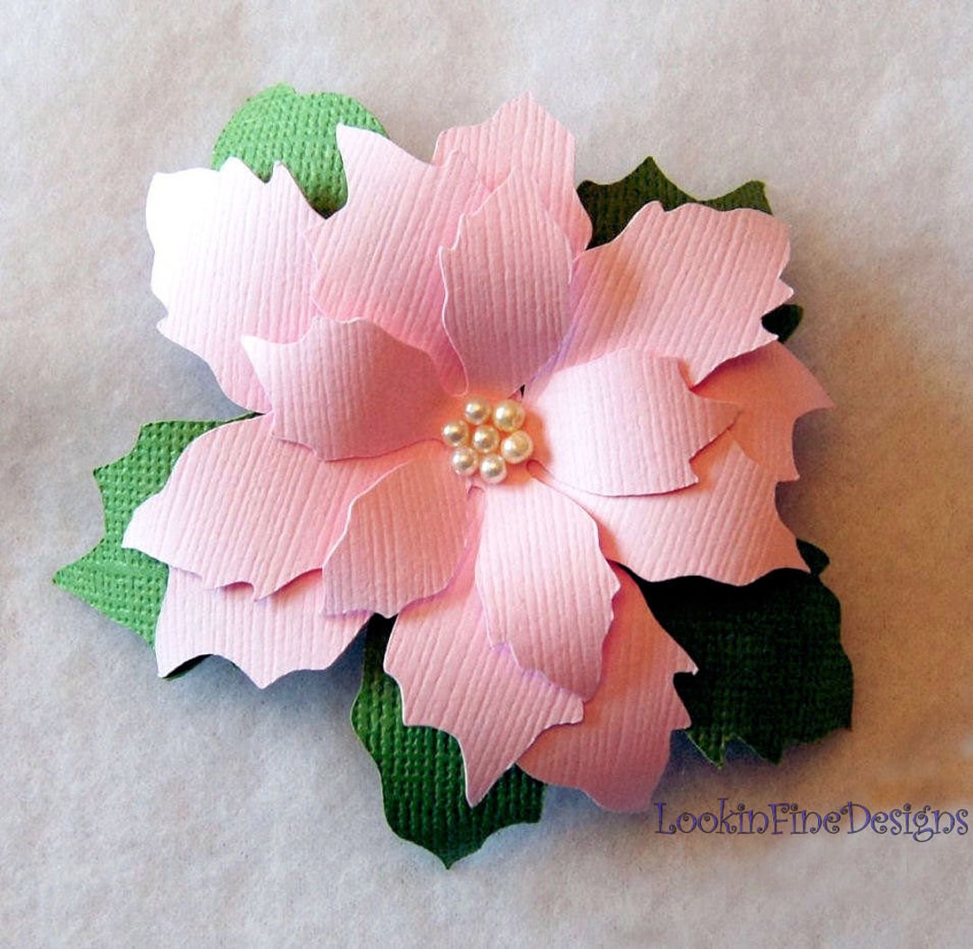 Poinsettia Flower Die Cut - Etsy